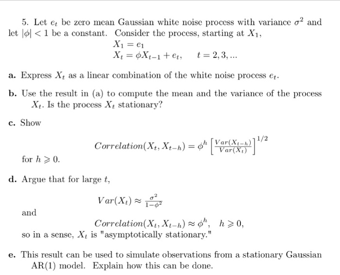 Solved Let Ct be zero mean Gaussian white noise process with | Chegg.com