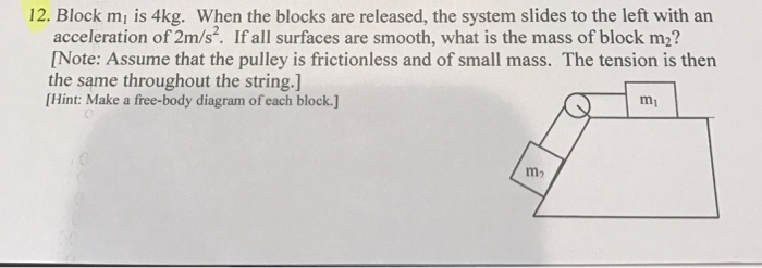 Solved Block mi is 4kg. When the blocks are released, the | Chegg.com