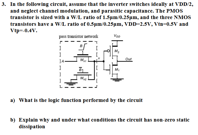 Solved 3. In the following circuit, assume that the inverter | Chegg.com