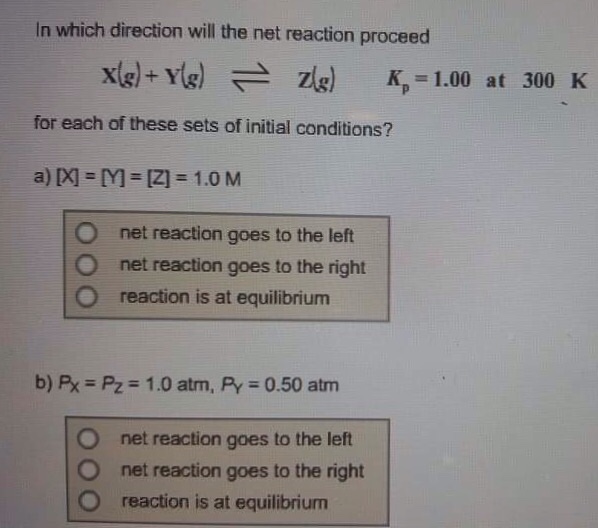 Solved In which direction will the net reaction proceed | Chegg.com