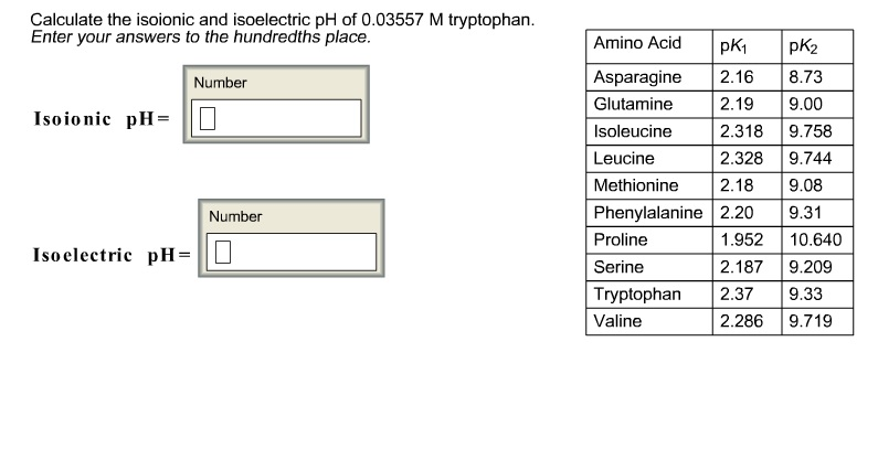 Solved Calculate the isoionic and isoelectric pH of 0.03557 | Chegg.com