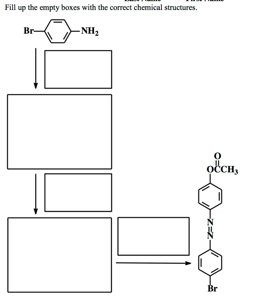 Solved Fill up the empty boxes with the correct chemical | Chegg.com