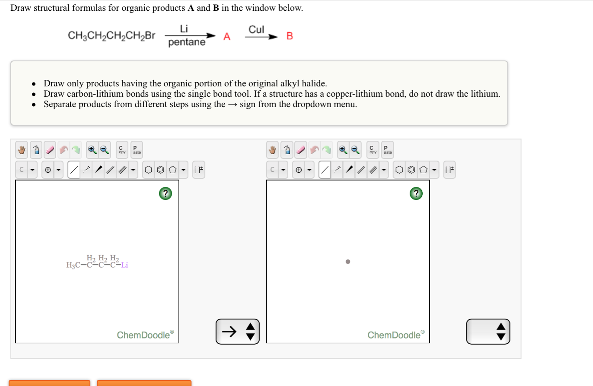 Solved Draw structural formulas for organic products A and B | Chegg.com
