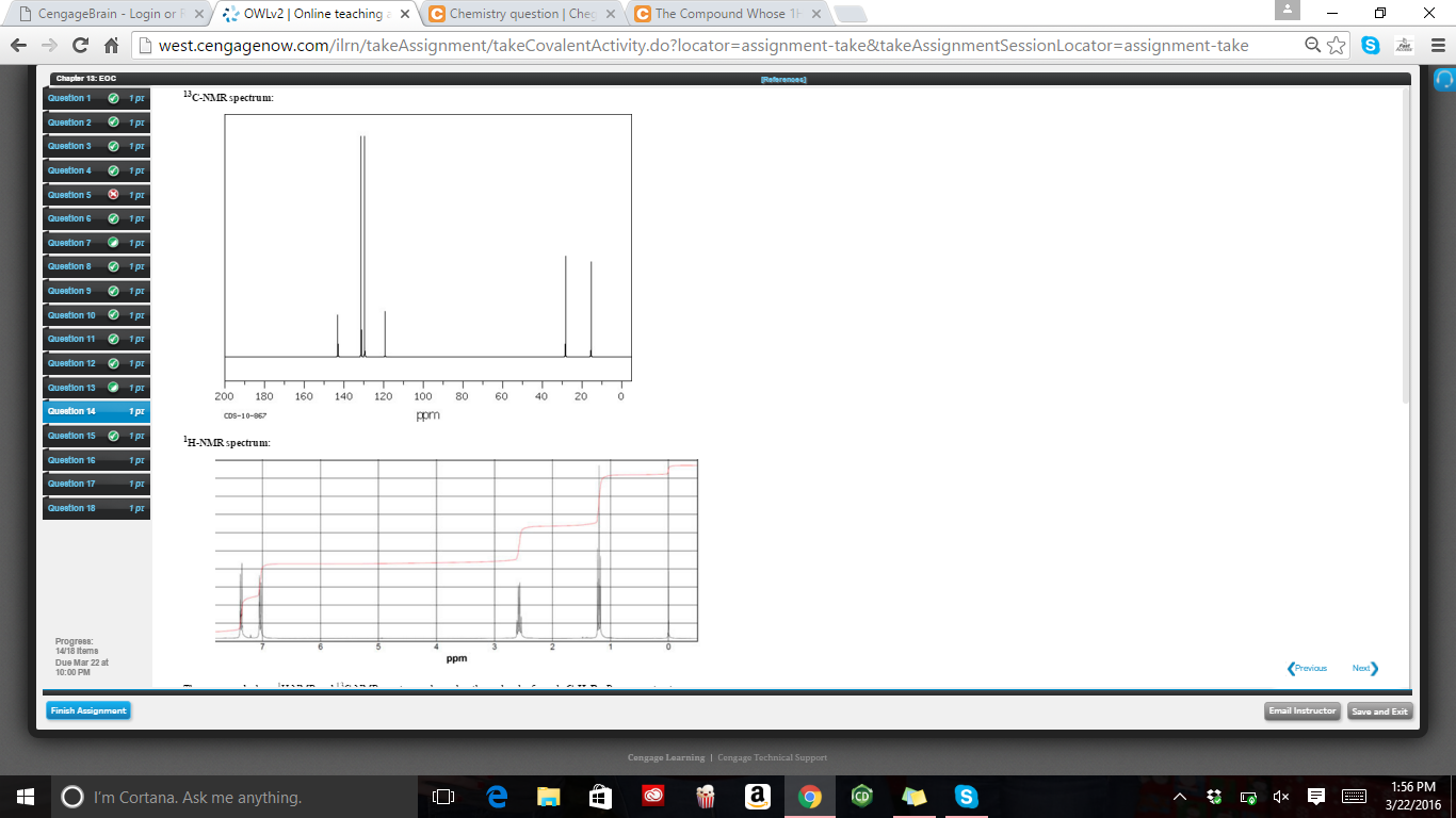 Solved: The Compound Whose 1H-NMR And 13C-NMR Spectra Are ... | Chegg.com