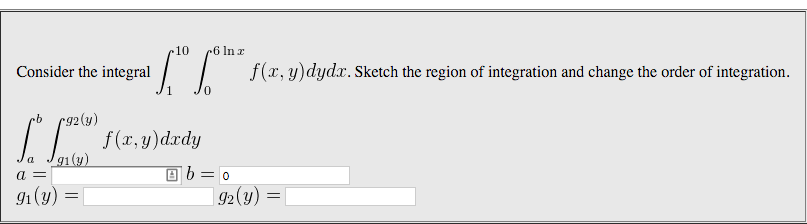 Solved Consider the integral integral 1 to 10 integral 0 to | Chegg.com Solved Consider the integral integral 1 to 10 integral 0 to | Chegg.com