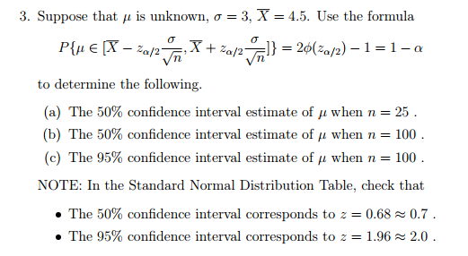Solved Suppose that mu is unknown, sigma = 3, X = 4.5. Use | Chegg.com