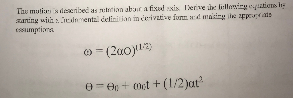 Solved The motion is decribed as rotation about a fixed | Chegg.com