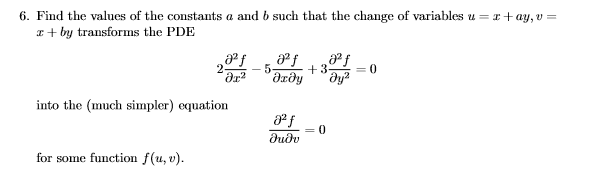 Solved 6. find the values of the constants a and b such that | Chegg.com