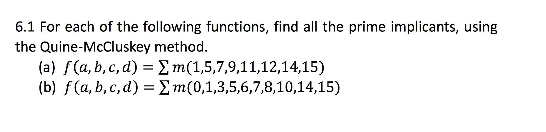 Solved For each of the following functions, find all the | Chegg.com