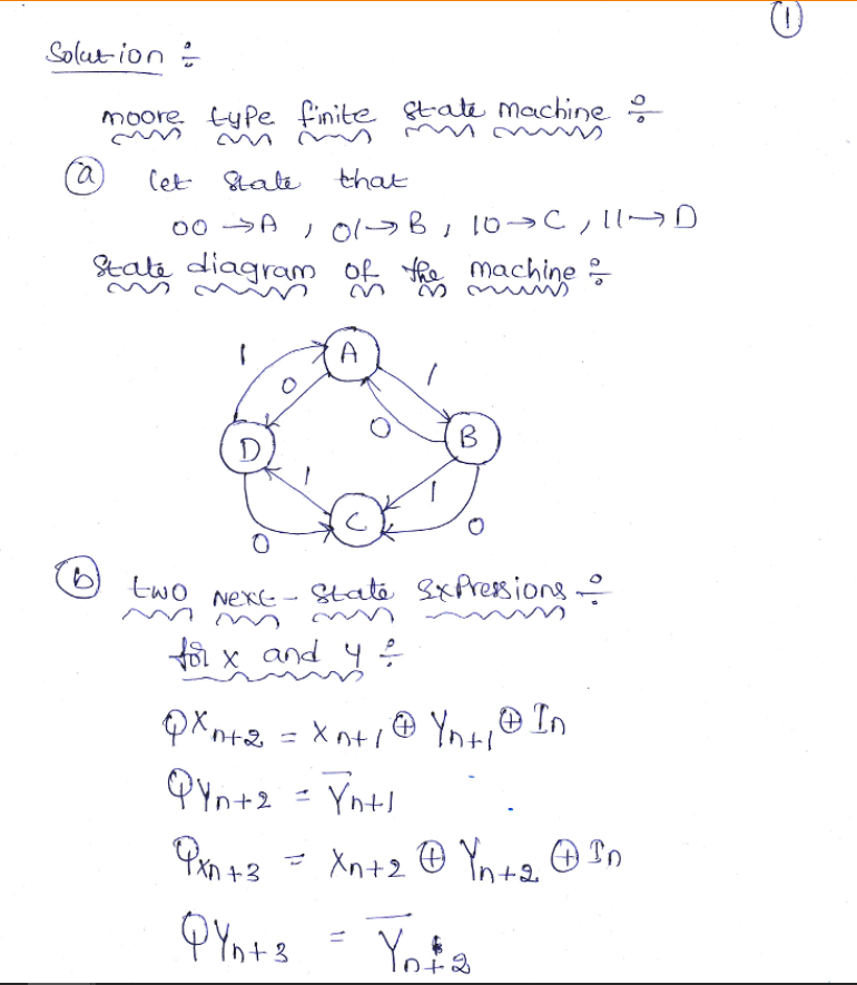 Solved 1 Consider The Moore Type Finite State Machine
