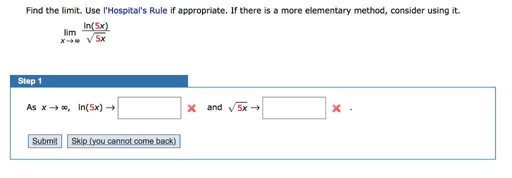Solved Find The Limit Use Lhospitals Rule If Appropriate