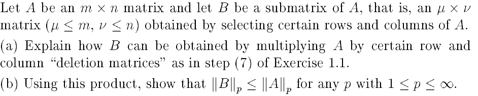 Solved Let A Be An M Times N Matrix And Let D Be A Submatrix