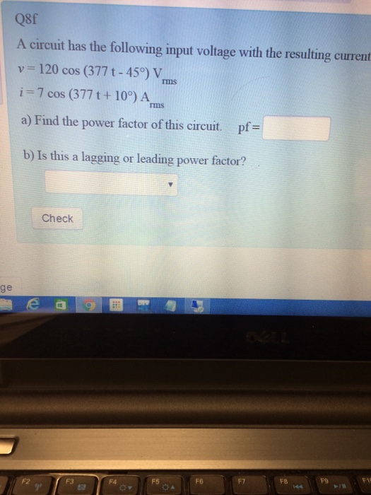 Solved A circuit has the following input voltage with the | Chegg.com