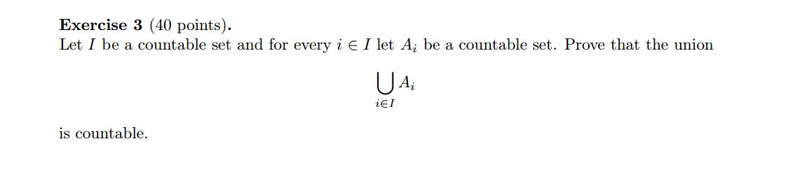 Solved Let I be a countable set and for every i I let A i | Chegg.com