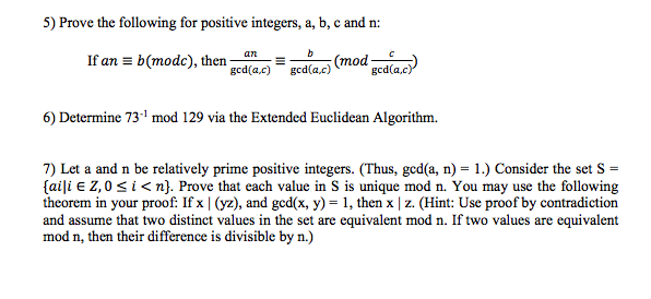 Solved Prove the following for positive integers, a, b, c | Chegg.com