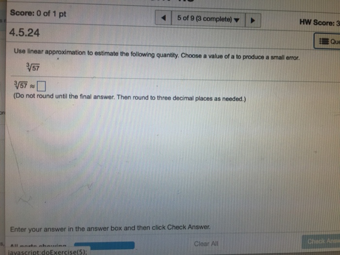 Solved Use linear approximation to estimate the following | Chegg.com