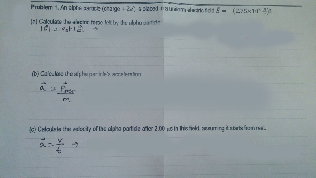 Solved An alpha particle (charge +2e) is placed in a uniform | Chegg.com