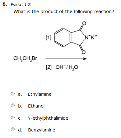 Solved What is the product of the following reaction? | Chegg.com