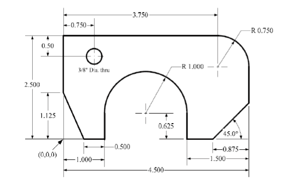 Prepare an NC part program for first drilling the | Chegg.com