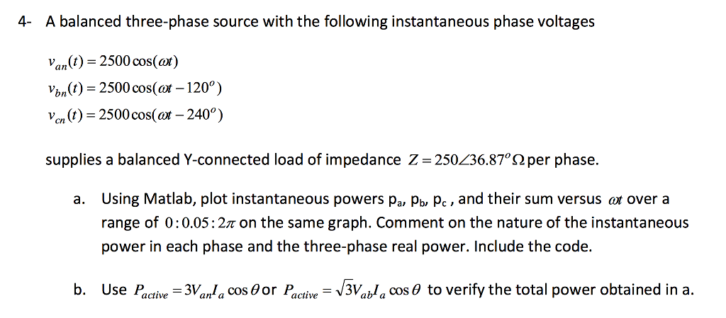 Solved A balanced three-phase source with the following | Chegg.com