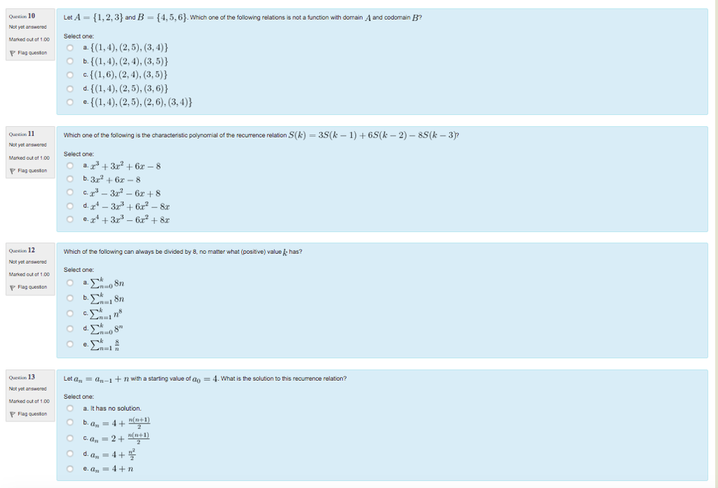 Solved Let A = {1, 2, 3} and B = {4, 5, 6}. Which one of the | Chegg.com