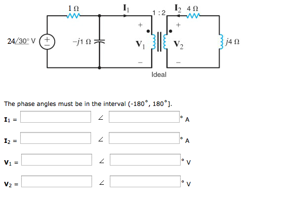 Solved Determine I1, I2, V1, and V2 in the network below. | Chegg.com