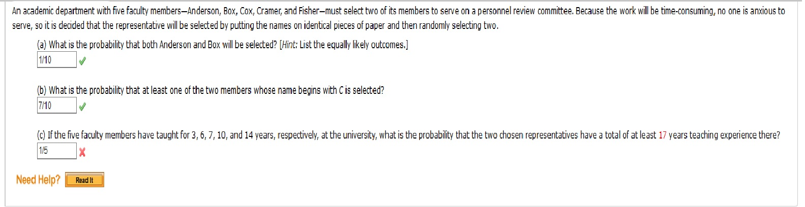 Solved An academic department with five faculty | Chegg.com