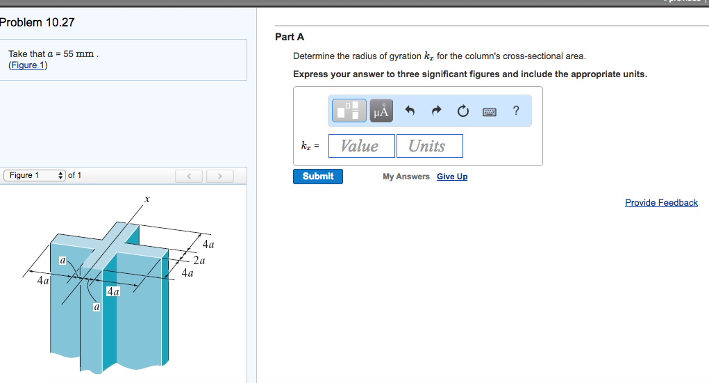 Solved Determine the radius of gyration kx for the column's | Chegg.com