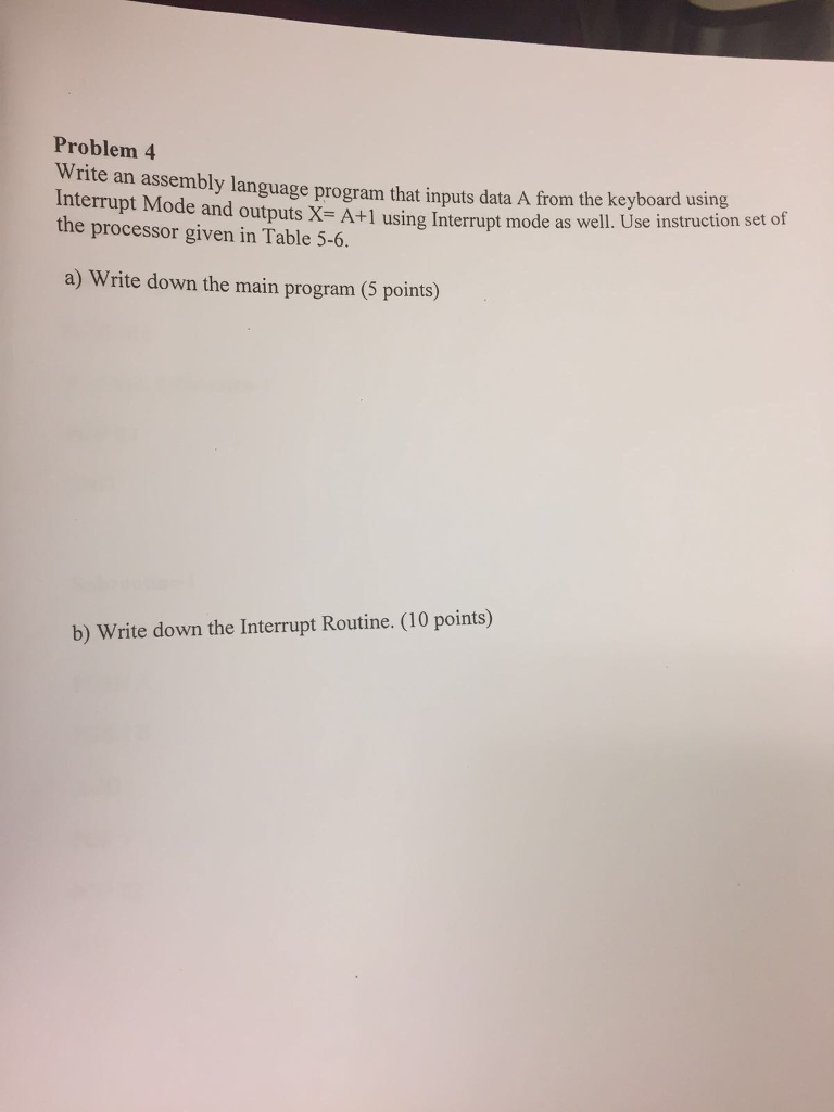 Problem 4 Write an assembly language program that | Chegg.com