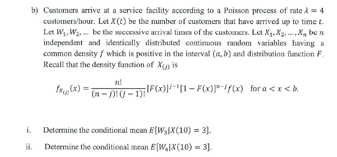 Solved Customers arrive at a service facility according to a | Chegg.com