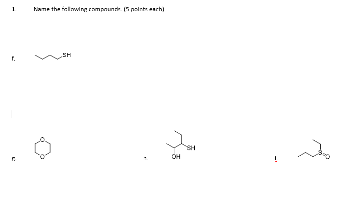 Solved Name the following compounds. | Chegg.com