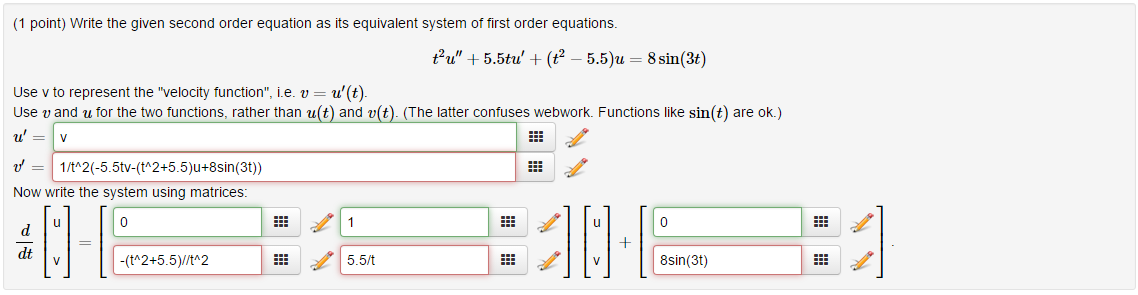 Solved Write the given second order equation as its | Chegg.com