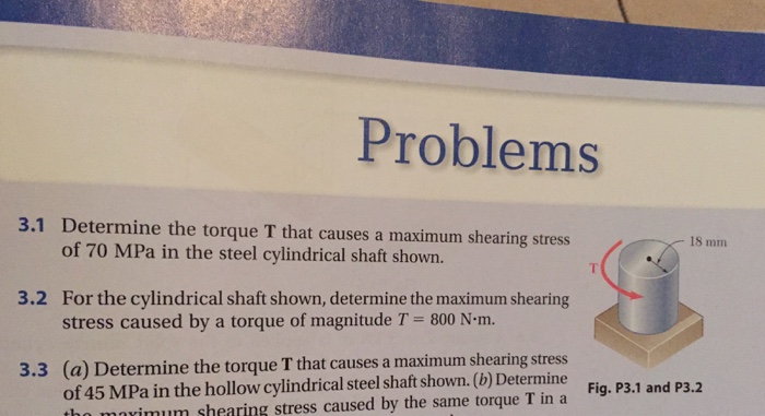 Solved Determine the torque T that causes a maximum shearing | Chegg.com