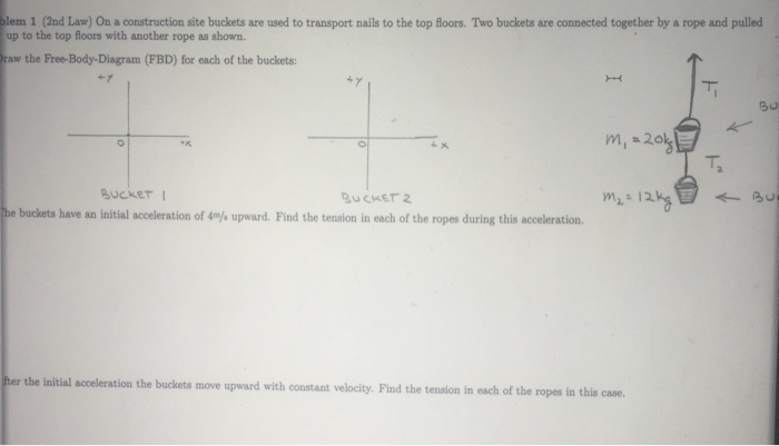Solved lem 1 (2nd Law) On a construction site buckets are | Chegg.com