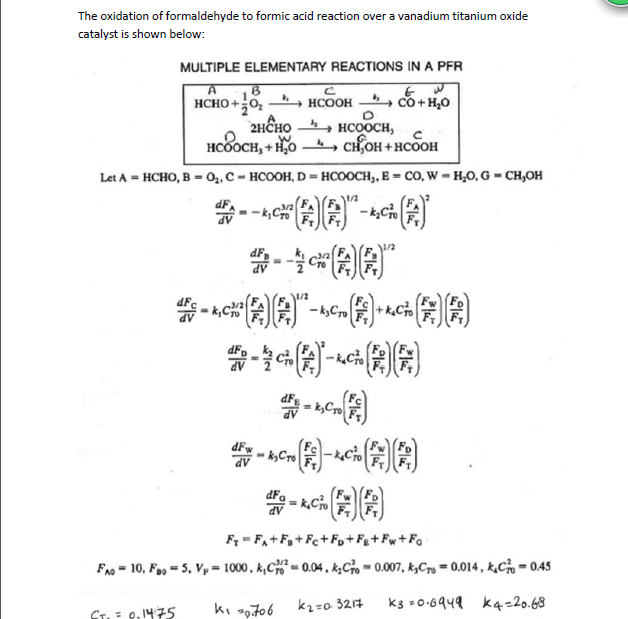The oxidation of formaldehyde to formic acid reaction | Chegg.com