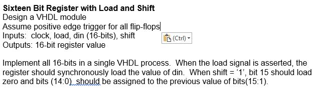 Solved Sixteen Bit Register with Load and Shift Design a | Chegg.com