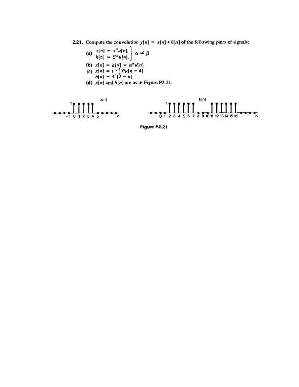 2.21 Compute the convolution y[n] = c[n] * h[n] of | Chegg.com
