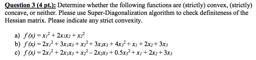 Determine whether the following functions are | Chegg.com