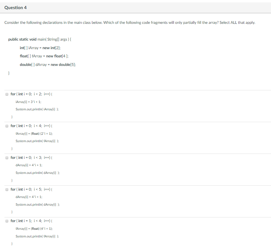 Solved Question 4 Consider The Following Declarations In The