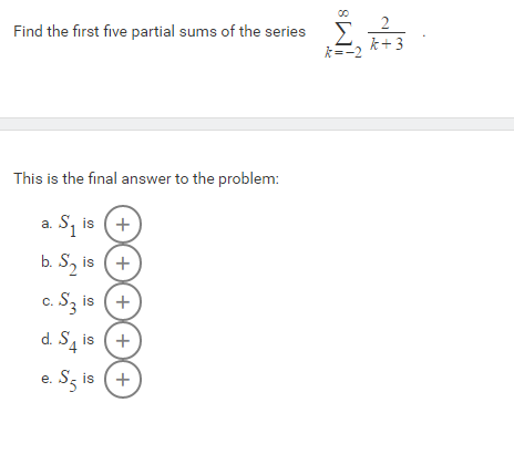 Solved Find the first five partial sums of the series | Chegg.com