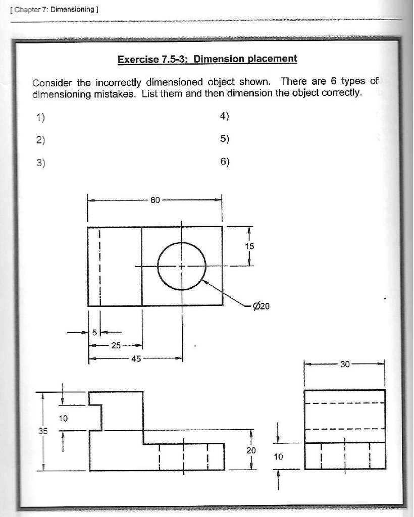 Solved Chapter 7: Dimensioning ] Exercise 7.5-3: Dimension | Chegg.com