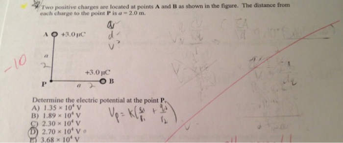 Solved Two positive charges are located at points A and B as | Chegg.com