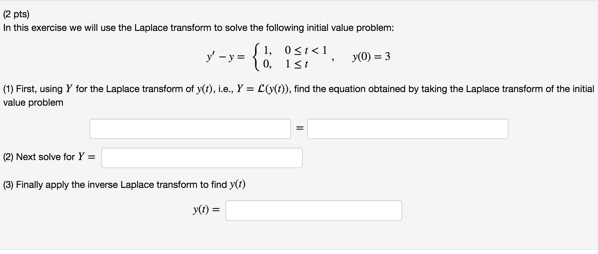Solved In this exercise we will use the Laplace transform to | Chegg.com