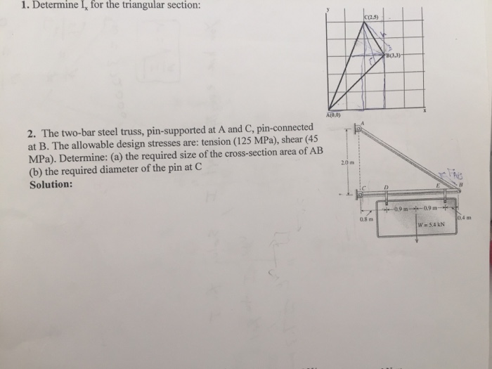 Solved Determine I_x for the triangular section: The | Chegg.com