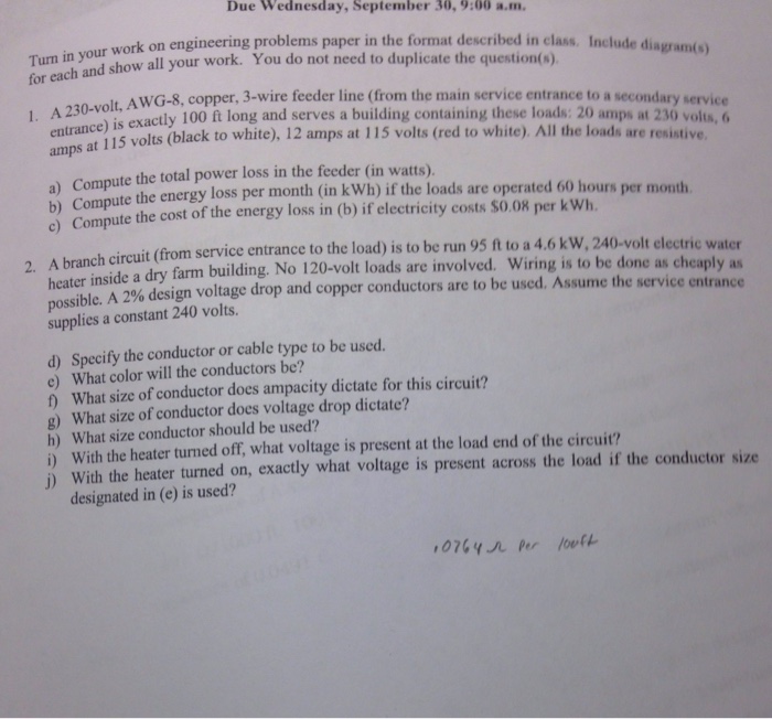 Solved Due Wednesday, September 30, 9:00 a.m work on | Chegg.com