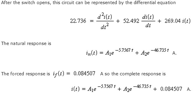 Solved After the switch opens, this circuit can be | Chegg.com