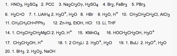 Solved 1. HNO3. H2So4 2. 6. H2C-? 7. 1. LiAH4 2. H30+, H2O | Chegg.com