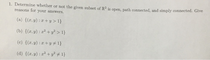 Solved 1. Determine whether or not the given subset of R2 | Chegg.com