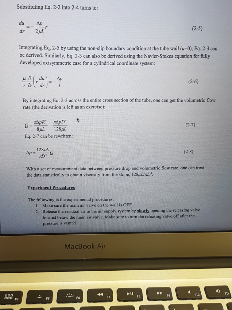 Solved Measurement of air viscosity Obiectives To understand | Chegg.com