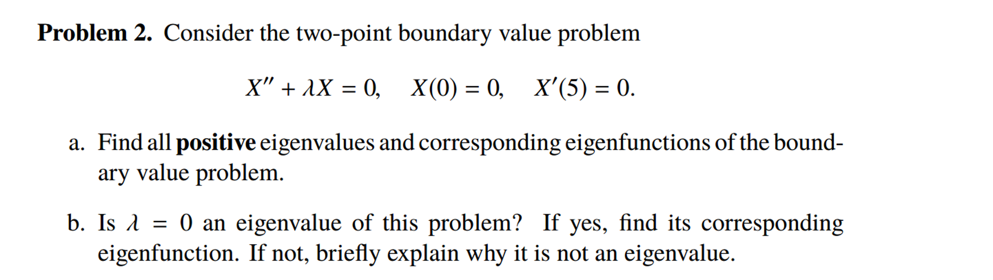 Solved Consider the two-point boundary value problem X" + | Chegg.com